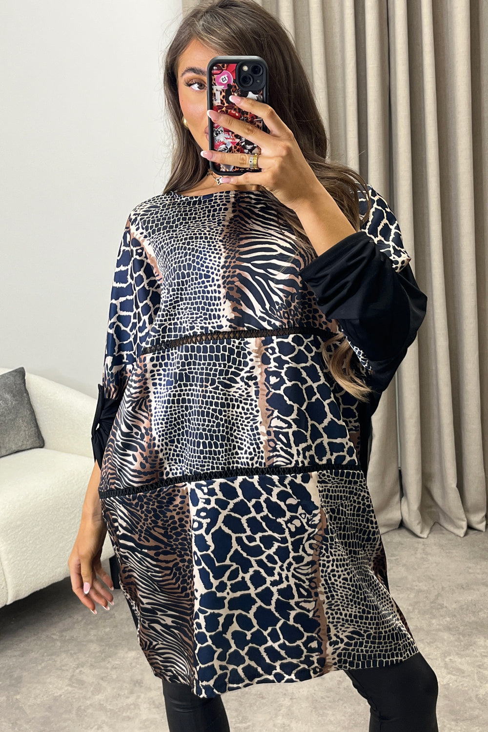 Darcy Beige and Sage Multi Colour Block Oversized Shacket – LASULA